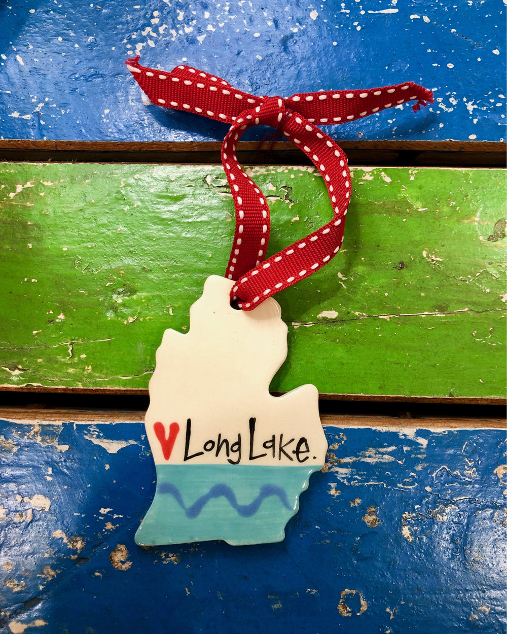 Long Lake Ceramic Ornament